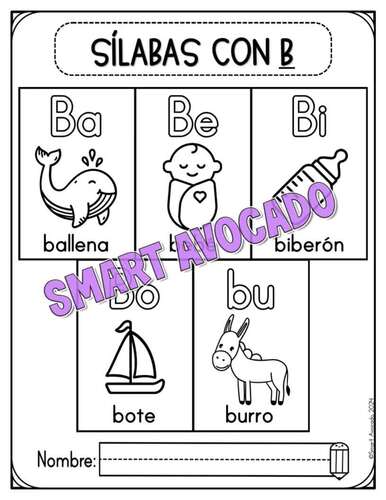Sílabas con la letra B Actividades Práctica - Ba Be Bi Bo Bu Worksheets ...
