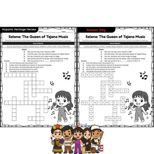 Hispanic Heritage Month Heroes Worksheets | Crossword & Word Search ...