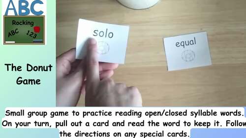 Open/closed syllable Small Group Phonics Card Game: words and phrases