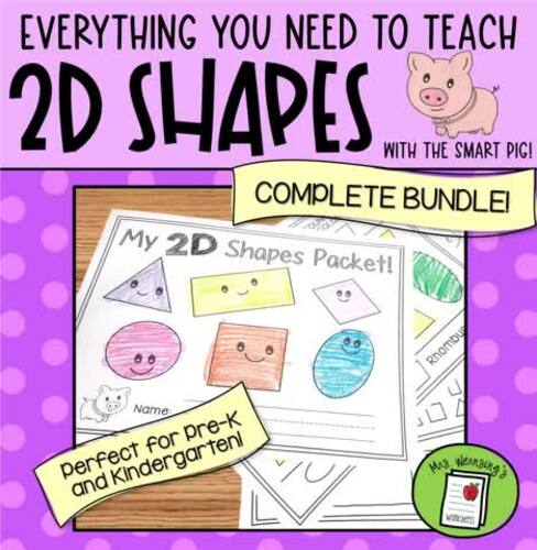 2D Shapes with The Smart Pig for Pre-K and Kindergarten! | TPT