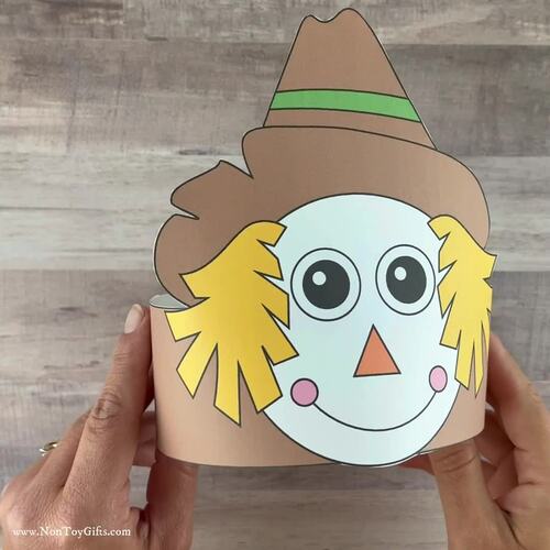Scarecrow Headband - Fall Paper Hat - Autumn Coloring Activity | TPT