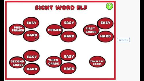 Sight Words GAME - Build an Elf - Dolch Sight Words - Winter/ Christmas