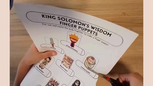 King Solomon wisdom and the Baby Bible Story Printable, Finger Puppets ...