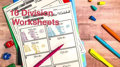 4 NBT 6 Division Practice Worksheets Bundle by There's a Plan for that