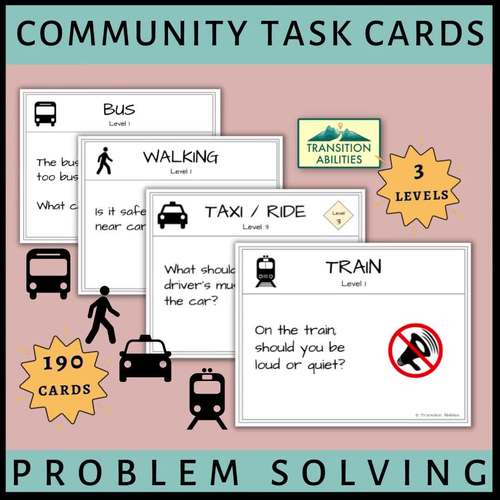Public Transit CBI Problem Solving | SPED COMMUNITY SAFETY | 190 Task Cards