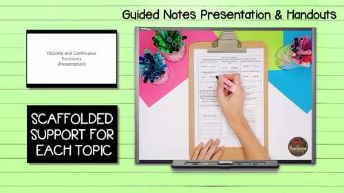 Discrete and Continuous Functions - Guided Notes, Presentation, +INB ...