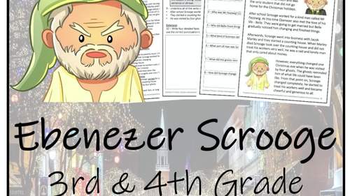 Ebenezer Scrooge Close Reading Comprehension Activities | 3rd Grade ...