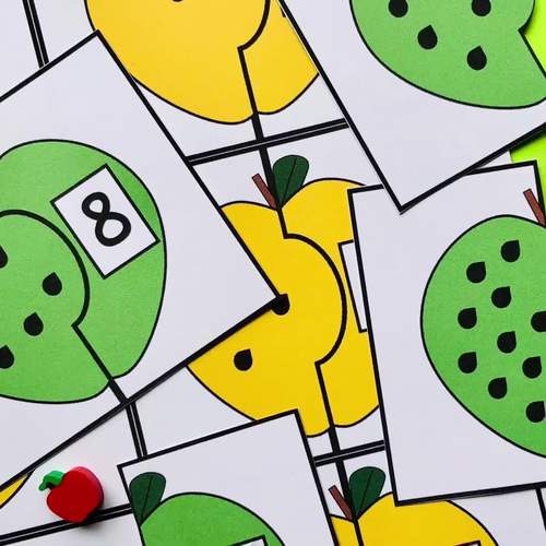 Apple Math Center Activities: Apple Counting to Ten Puzzles! | TpT