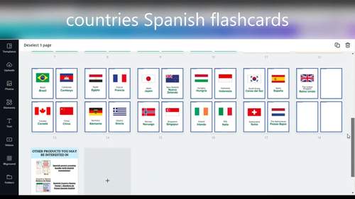 SPANISH country name flashcards | Spanish English flashcards Nomi degli ...