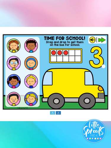Boom Cards™ Drag and Drop Counting Back to School Kids on the Bus