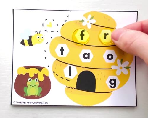 Beehive Spelling Buzz | Spring CVC & CVCC Literacy for Kindergarten ...