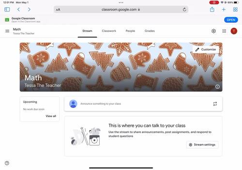 ANIMATED Google Classroom Header Banner GIF Christmas Gingerbread Cookies