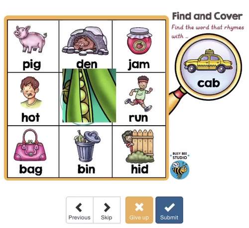 Rhyming Words Boom Cards | Rhyming CVC Words Games | #distance learning