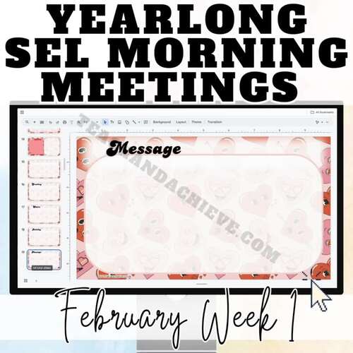Yearlong SEL Morning Meeting Slides, Monthly Morning Meeting Slides Bundle