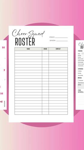Cheer Coach Planner, Printable Digital Download Planning Sheets by ...