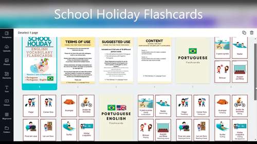 PORTUGUESE school holidays FLASH CARDS | school holiday portuguese ...