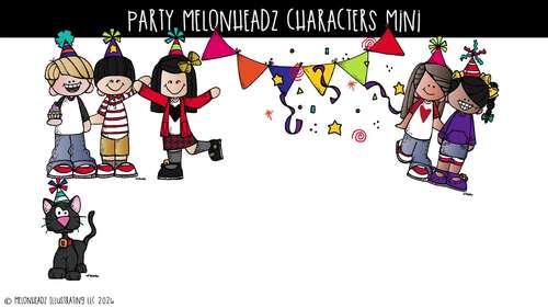 Party clip art, Melonheadz Characters, birthday COMBO PACK | TPT