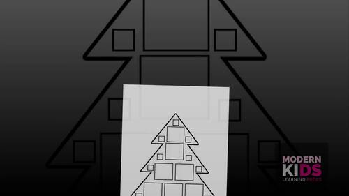 Christmas Tree Shape Coloring Craft - Autism Kids Shape Learning Worksheet