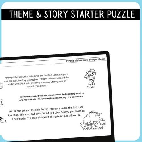 Digital Pirate Quest Themed Narrative Writing Escape Room - Story & Puzzles