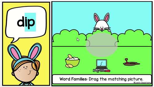 EASTER Theme Word Families - Distance Learning Google Slides Digital +PPT
