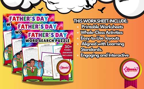 Father's Day Word Search Puzzle Activities 2nd,3rd,4th,5th,6th,7th,8th ...