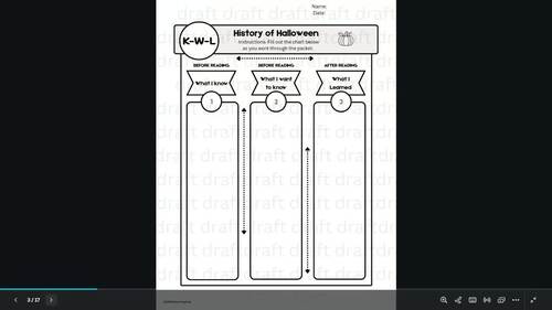Halloween Reading Passage Trick or Treating History packet 5th Grade ...