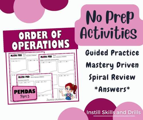 Order of Operations PEMDAS Evaluating Expressions Scaffolded Practice ...