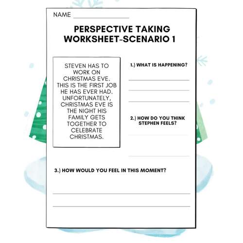Winter Holidays Perspective Taking Worksheets for Middle-High School ...
