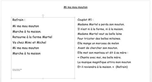 La chanson du M - Song - Audio File - Distance Learning | TPT