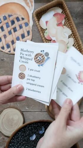 Fall Dramatic Play Bakery, Thanksgiving Pie Recipe Card Pretend Play ...