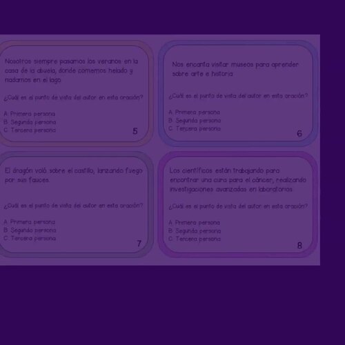 Punto de vista del autor - Tarjetas de comprensión | TPT