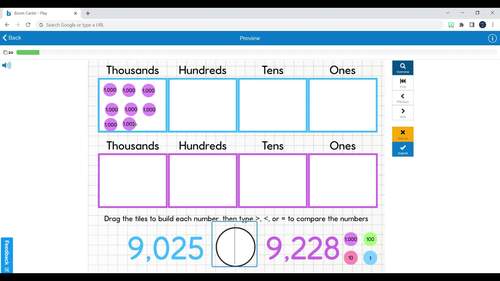Comparing Numbers with Place Value Charts Boom Cards by Hands on ...