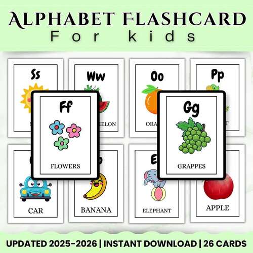 Alphabet Flashcards for Kids | ABC Learning Cards | Preschool ...