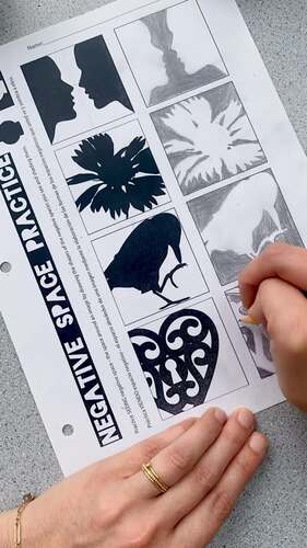 Negative and Positive Space Worksheets by Artful Ideas | TPT