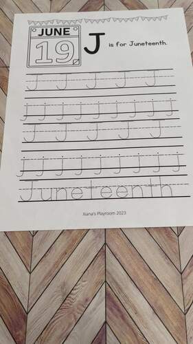 Juneteenth Handwriting Pages - Juneteenth Kindergarten Tracing Pages