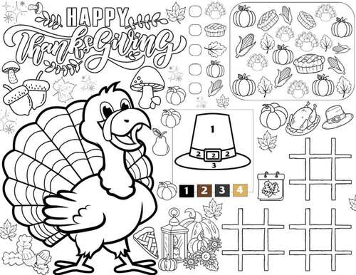 Thanksgiving Activity Placemats | Fun Printable Games for Kids ...