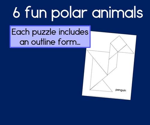 Polar Animal Tangram Puzzles Print and DIGITAL 2D Shapes Math Center ...
