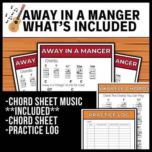 Ukulele Christmas Music → Away In A Manger Lead Sheet | Print & Play Chords