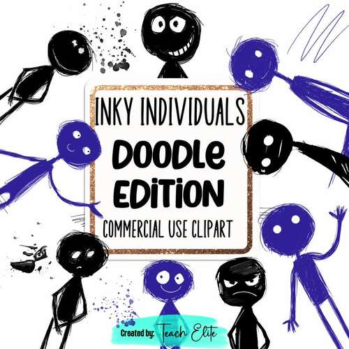 Inky Individuals Clipart Commercial Use Doodle Sketches #summerbreaksale
