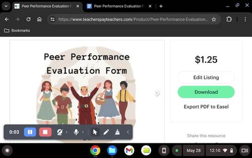 Peer Performance Evaluation Form by The Drama GOAT | TPT
