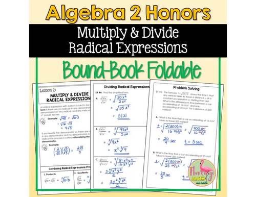 Multiply and Divide Radical Expressions Foldable by Flamingo Math by ...