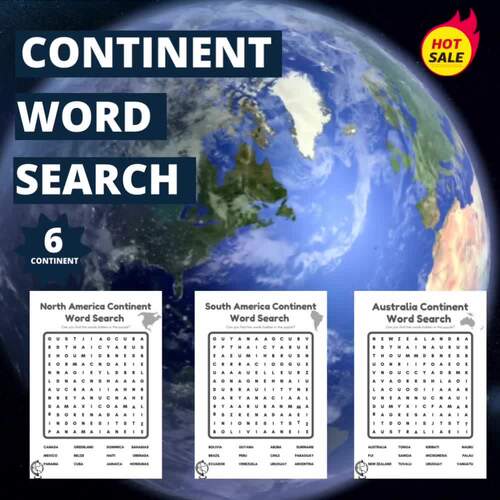 World Explorer Word Search: Find the Countries by Continent | TPT