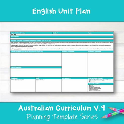 V9 Australian Curriculum Unit Plan Templates - Year 7 Bundle Pack