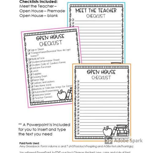 Meet the Teacher Open House Editable Templates and Forms | TpT