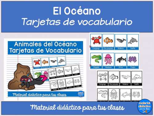 El océano Tarjeta de vocabulario| Spanish Resources | TPT