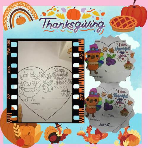 Thankful Heart Coloring Craft! | Printable Thanksgiving Activity for Kids