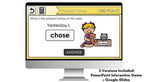 Past Tense Irregular Verbs - PowerPoint + Google Digital Game Show