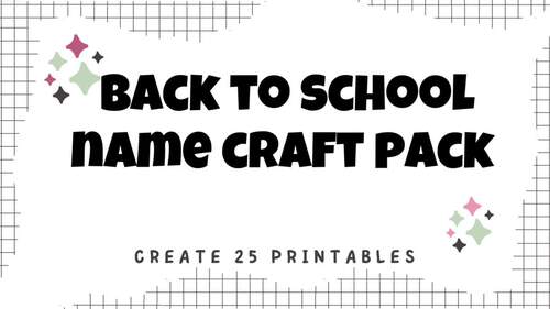Back to School Name Crafts for Preschool, Pre-K & Kindergarten | TPT