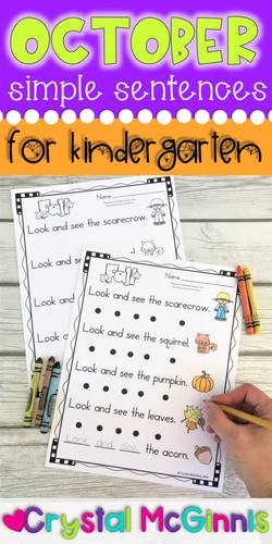 October Themed (Simple Predictable Sentences for Beginning Readers)