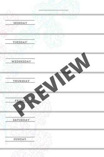 Daily Monthly Planner Floral Tie Dye Neon Color Scheme Fun Planner Student